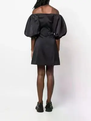PATOU Puff-sleeve Bardot Mini Dress