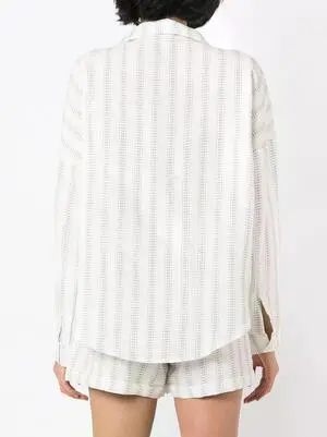 AMIR SLAMA Striped Notched-collar Shirt