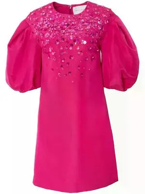Carolina Herrera Sequin-embellished Puff-sleeve Minidress