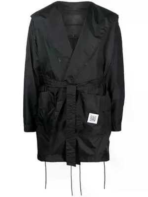 FUMITO GANRYU Reflective Panel Hooded Raincoat - Black
