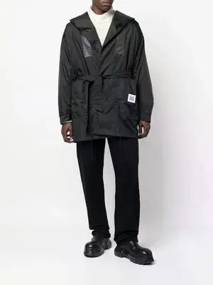 FUMITO GANRYU Reflective Panel Hooded Raincoat - Black