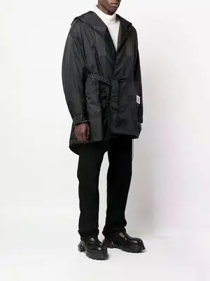 FUMITO GANRYU Reflective Panel Hooded Raincoat - Black