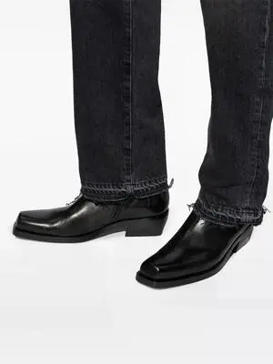 Versace Luciano Leather Ankle Boots