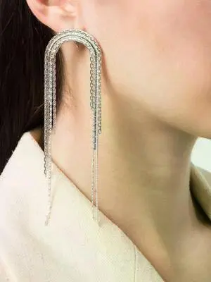 WOUTERS & HENDRIX Chain-link Crystal-embellished Earrings Set
