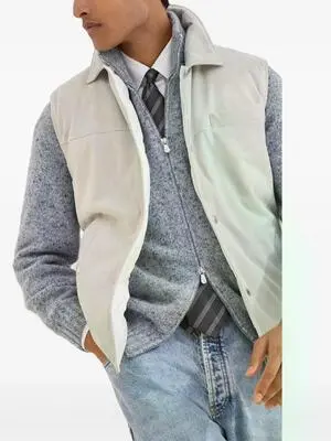 Brunello Cucinelli Suede Down Gilet - Neutrals
