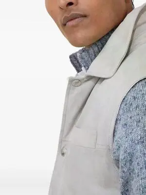Brunello Cucinelli Suede Down Gilet - Neutrals