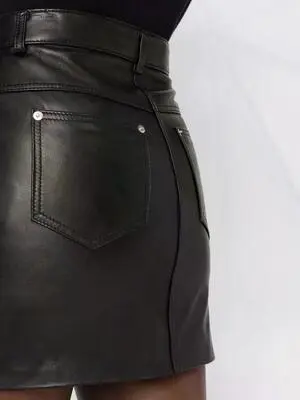 MANOKHI Five-pocket Leather Mini Skirt