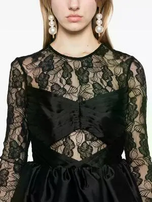 SELF-PORTRAIT Lace-panel Taffeta Mini Dress