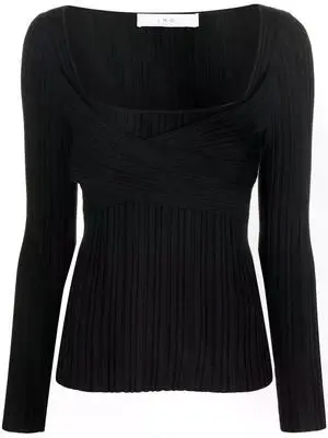 IRO PARIS Wrap-design Ribbed Top
