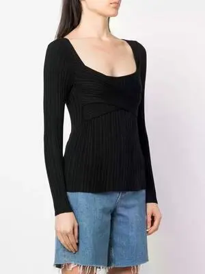 IRO PARIS Wrap-design Ribbed Top