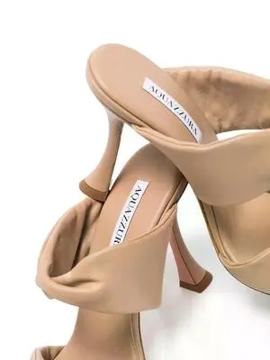AQUAZZURA Twist 95mm Leather Sandals - Neutrals