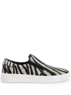 GIUSEPPE ZANOTTI Zebra Print Slip-on Sneakers