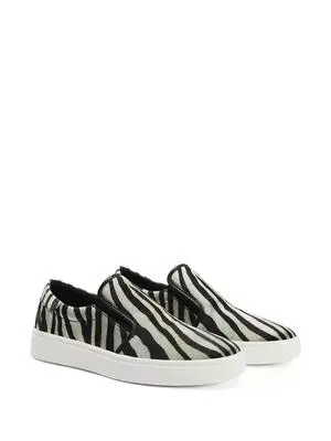 GIUSEPPE ZANOTTI Zebra Print Slip-on Sneakers