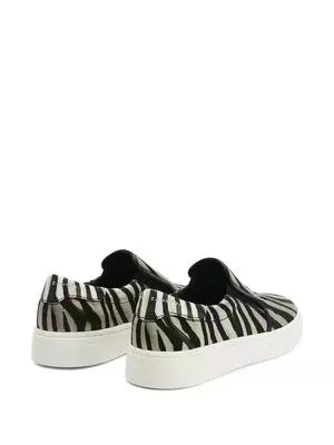 GIUSEPPE ZANOTTI Zebra Print Slip-on Sneakers
