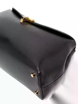 TOTEME T-lock Leather Clutch - Black