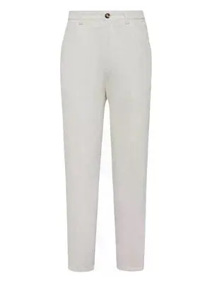 Brunello Cucinelli Pleated Tapered Trousers - White