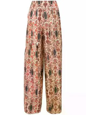 AMIR SLAMA Floral-print Flared Trousers
