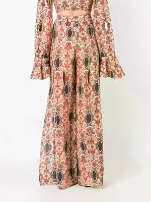 AMIR SLAMA Floral-print Flared Trousers