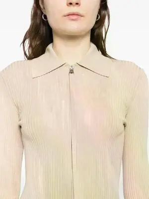 COURREGES Double Zipped Rib Knit Top