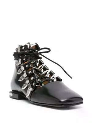 Toga Lace-up Leather Ankle Boots