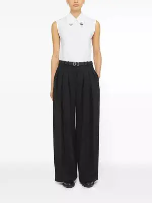 JIL SANDER Belted Wool Palazzo Pants