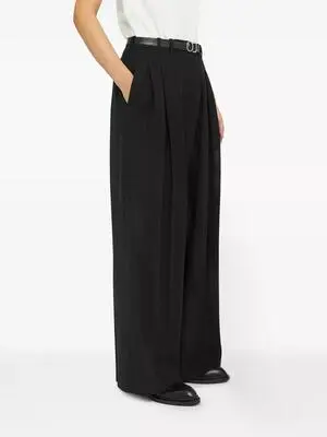 JIL SANDER Belted Wool Palazzo Pants