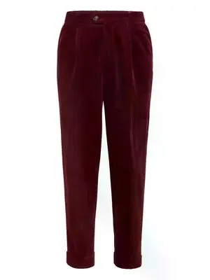 Brunello Cucinelli Pleated Tape Trousers - Red