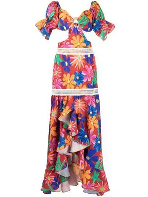PatBO Aster Off-shoulder Maxi Dress - Multicolour