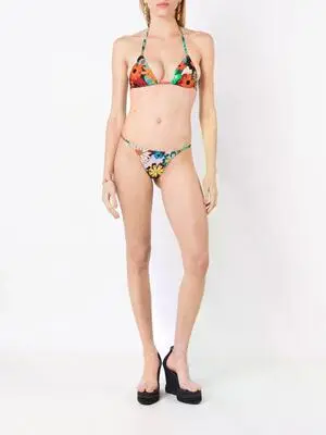 AMIR SLAMA Floral-print Halterneck Bikini