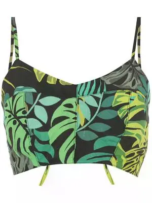 AMIR SLAMA Tropical Print Cropped Top