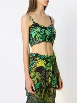 AMIR SLAMA Tropical Print Cropped Top