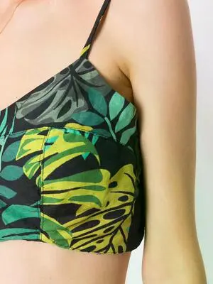 AMIR SLAMA Tropical Print Cropped Top