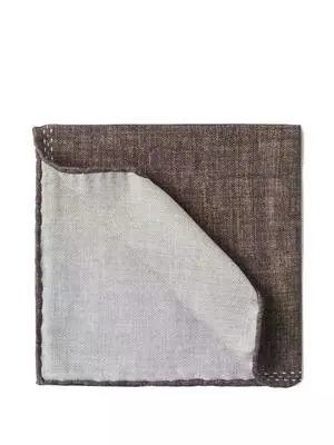Brunello Cucinelli Silk Pocket Square Brown