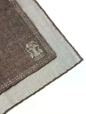 Brunello Cucinelli Silk Pocket Square - Brown