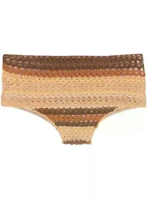 AMIR SLAMA Crochet Swim Briefs - Brown