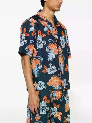 Maison Kitsuné Floral-print Ripstop Shirt