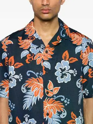 Maison Kitsuné Floral-print Ripstop Shirt