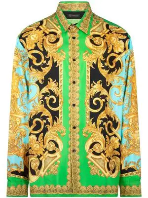 Versace Barocco-print Shirt - Green