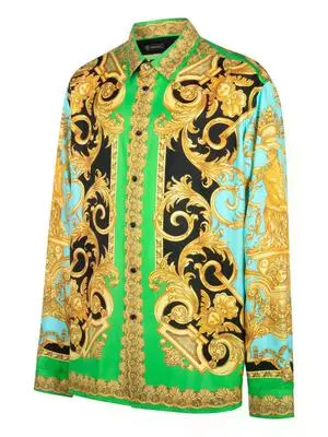 Versace Barocco-print Shirt - Green