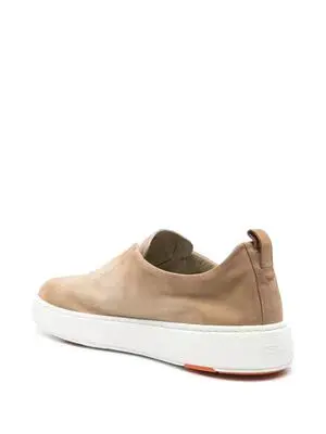 Santoni Suede Loafers - Neutrals