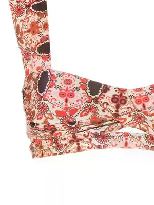 AMIR SLAMA Floral-print Square-back Bikini