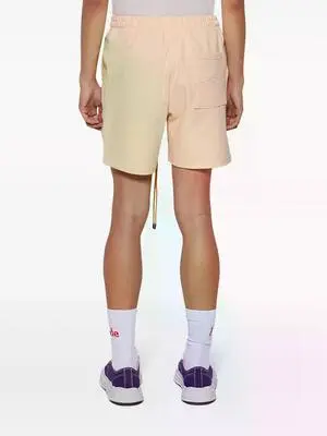 Rhude Logo-embroidered Cotton Track Shorts - Neutrals