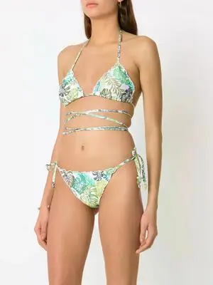 AMIR SLAMA Palm Leaf Print Bikini