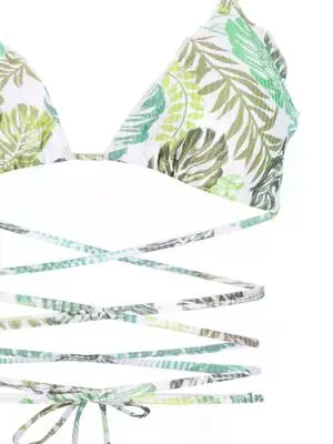 AMIR SLAMA Palm Leaf Print Bikini