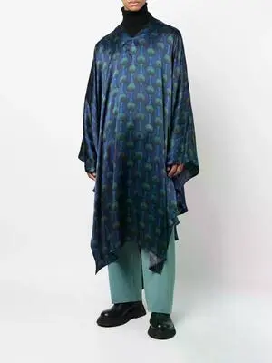 Ozwald Boateng Geometric-print Silk Cape Shirt