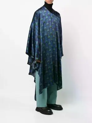 Ozwald Boateng Geometric-print Silk Cape Shirt