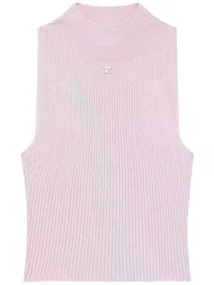 COURREGES Mock-neck Tank Top - Pink