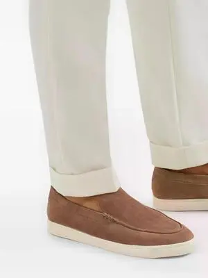 Brunello Cucinelli Chevron-effect Suede Loafers