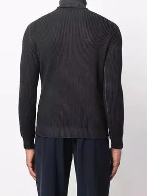 DELL'OGLIO Roll-neck Merino-wool Sweater - Black