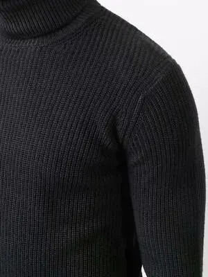 DELL'OGLIO Roll-neck Merino-wool Sweater - Black